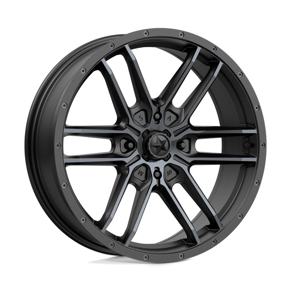 MSA Offroad Wheels M43 FANG UTV SATIN BLACK W/ TITANIUM TINT 18X7 4X137 ...