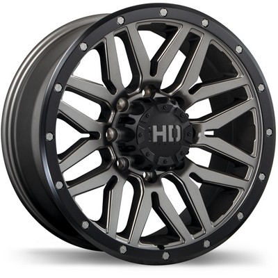 Fast HD Wheels MENACE Satin Gunmetal with Black Trim 20x9 8x180 et15 cb125