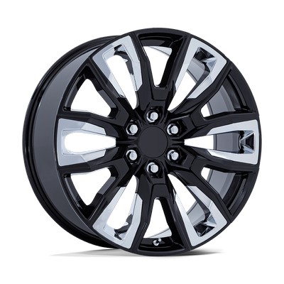 Performance Replicas Wheels PR225 GLOSS BLACK WITH CHROME ACCENTS 22x9 ...